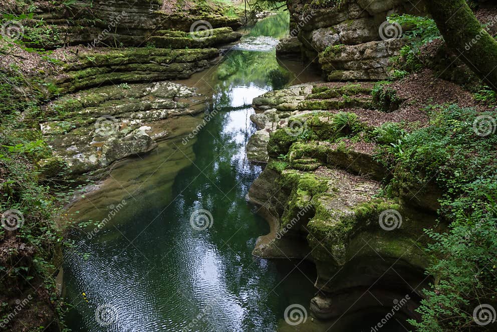 River in gorge or ravine stock image. Image of peaceful - 25602253