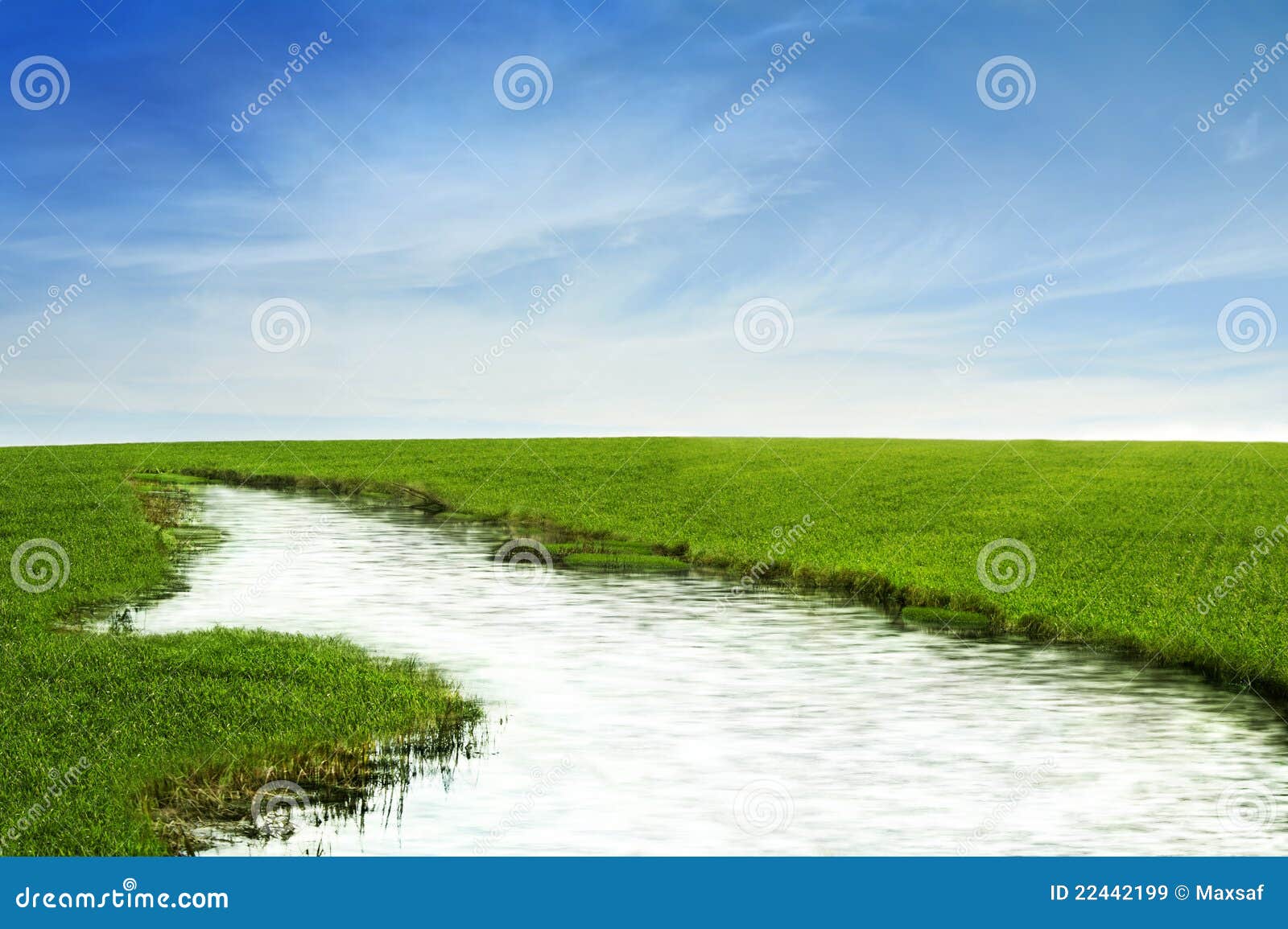 River in the grass field stock image. Image of daydream - 22442199