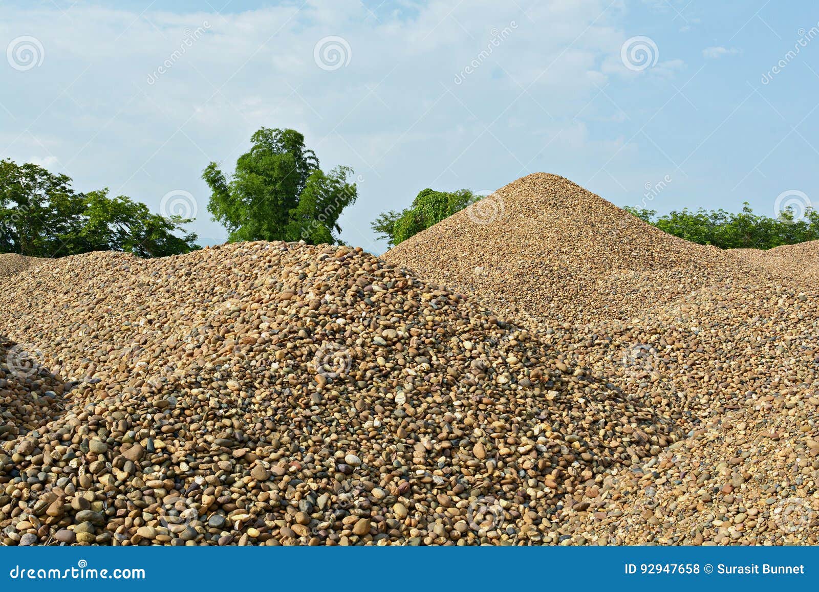 River gravel pile stock photo. Image of crushed, rock - 92947658