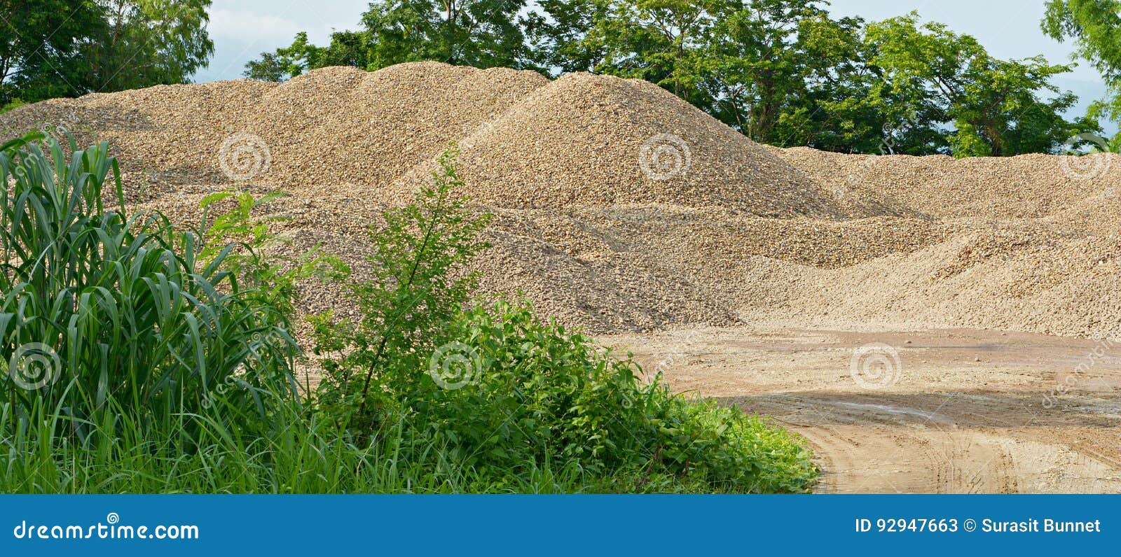 River gravel pile stock image. Image of gravel, crushed - 92947663