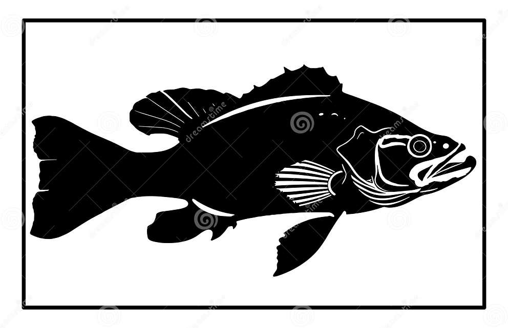 River Haddock Fish Silhouette. Fish Haddock Hand Drawn Illustration ...