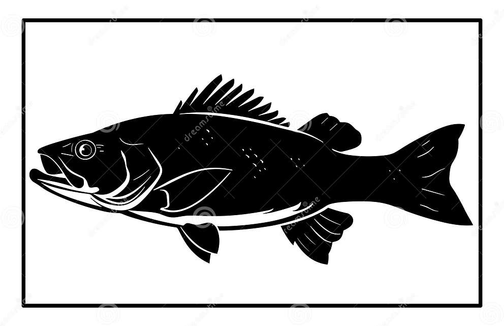 River Haddock Fish Silhouette. Fish Haddock Hand Drawn Illustration ...