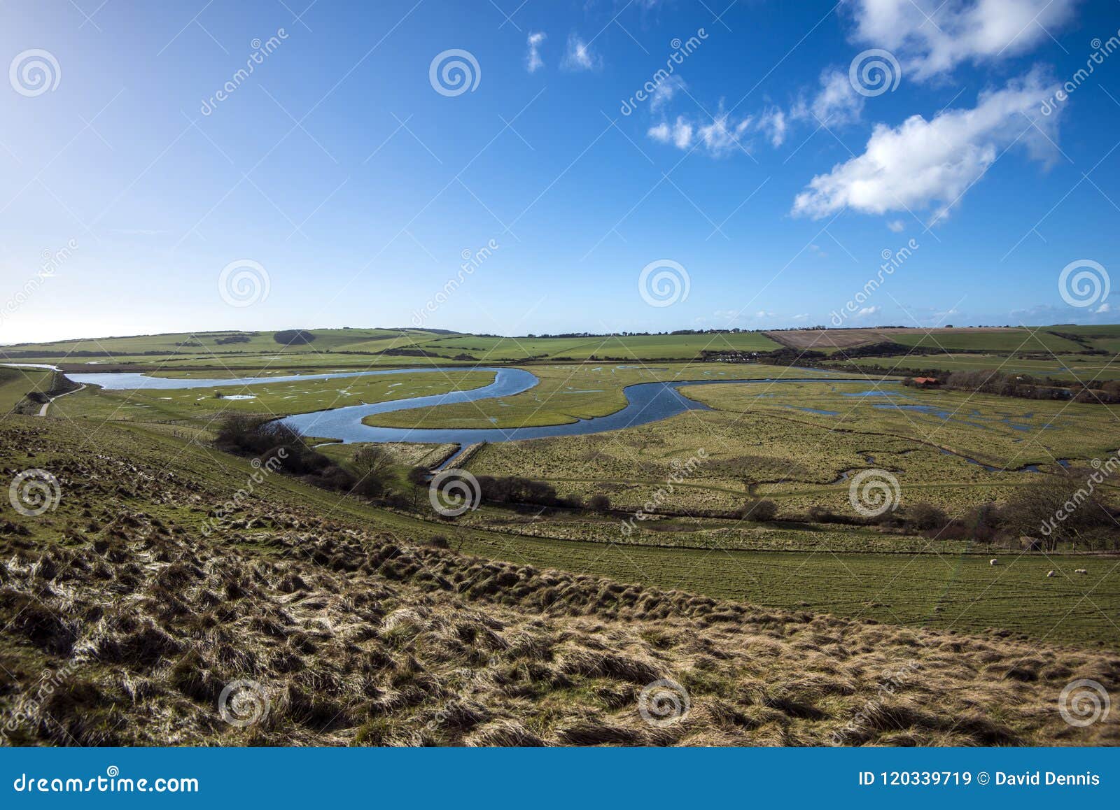 The Beautiful Cuckmere Valley in East Sussex, England Stock Image ...