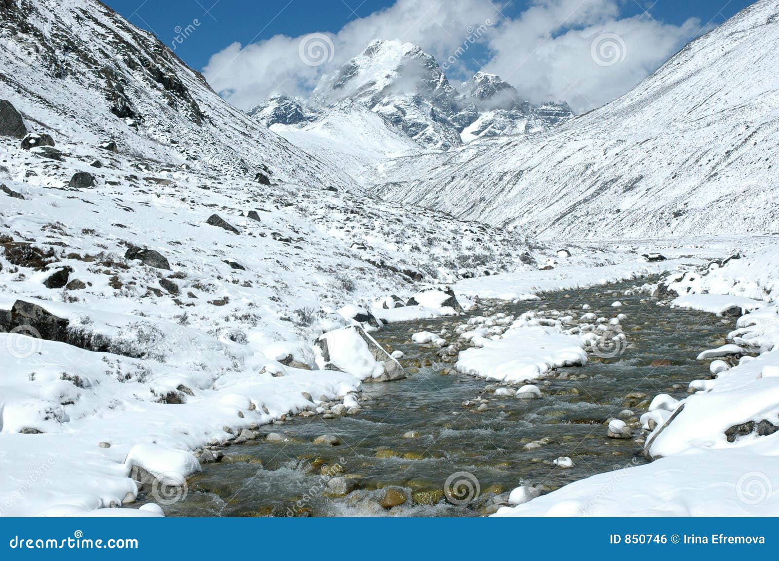 River in the high Himalaya stock photo. Image of wall, valley - 850746