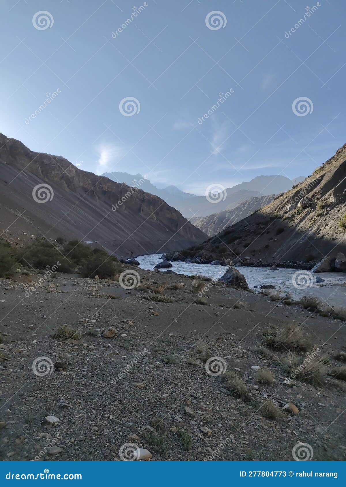 River and Hills Beautifully Captured in the Spiti Valley Stock Image ...