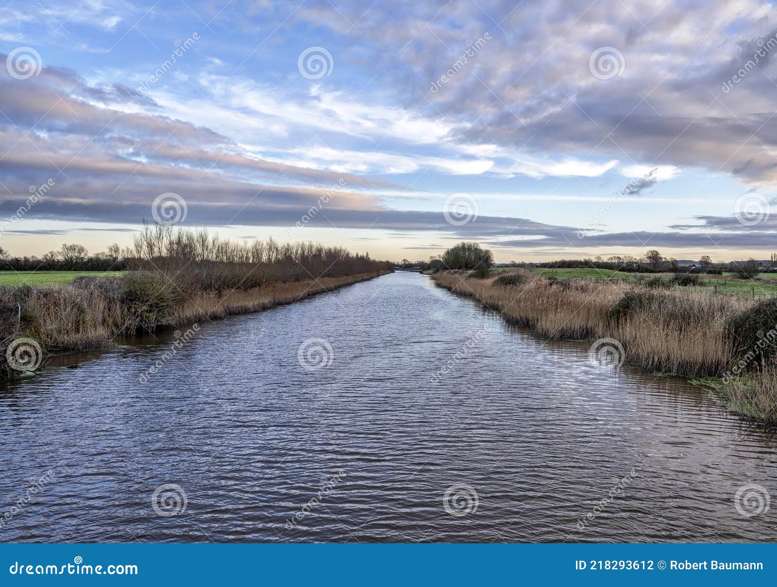 River Huntspill in North Somerset in England. Stock Photo - Image of ...