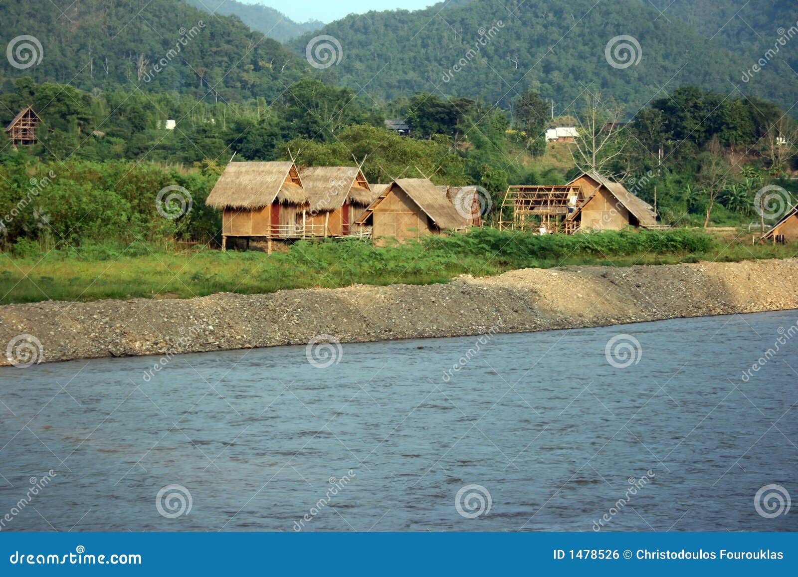 River and huts stock photo. Image of places, southeast - 1478526
