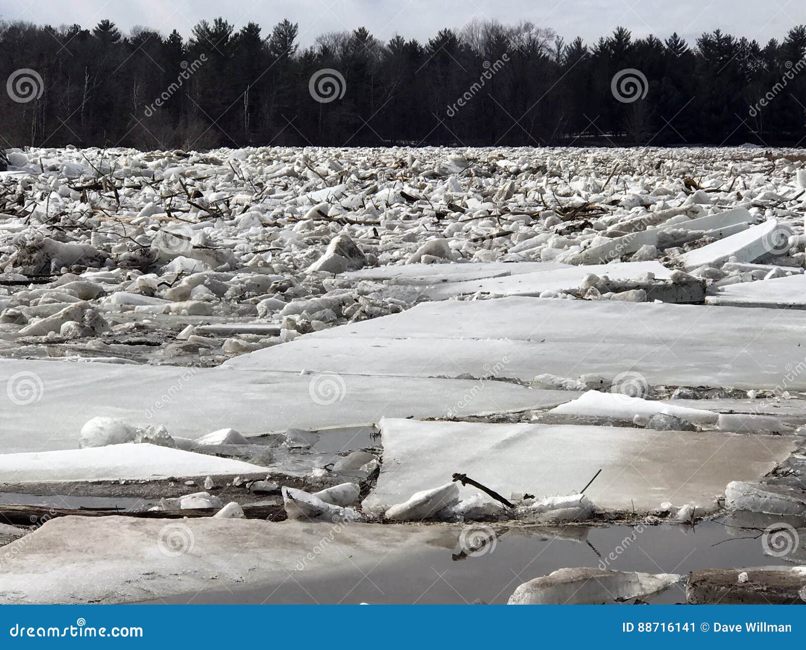 River Ice Jam stock image. Image of streams, lakes, spring - 88716141