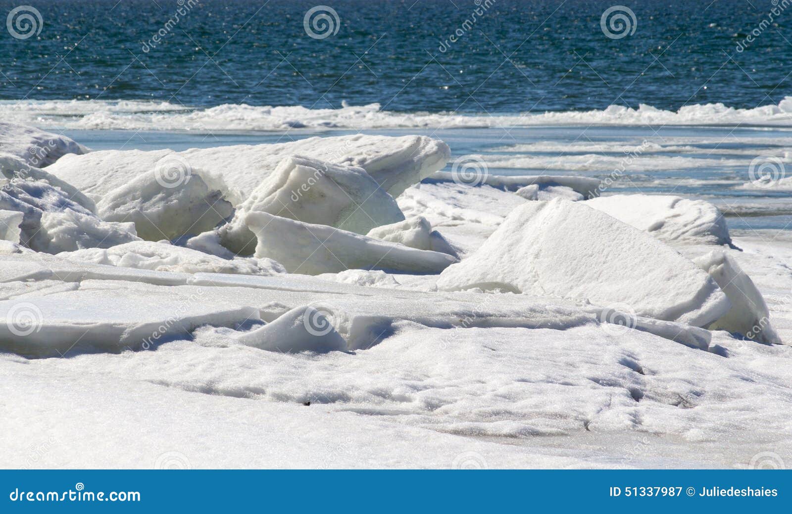 River Ice Stacking in Winter Stock Image - Image of stacking, panorama ...