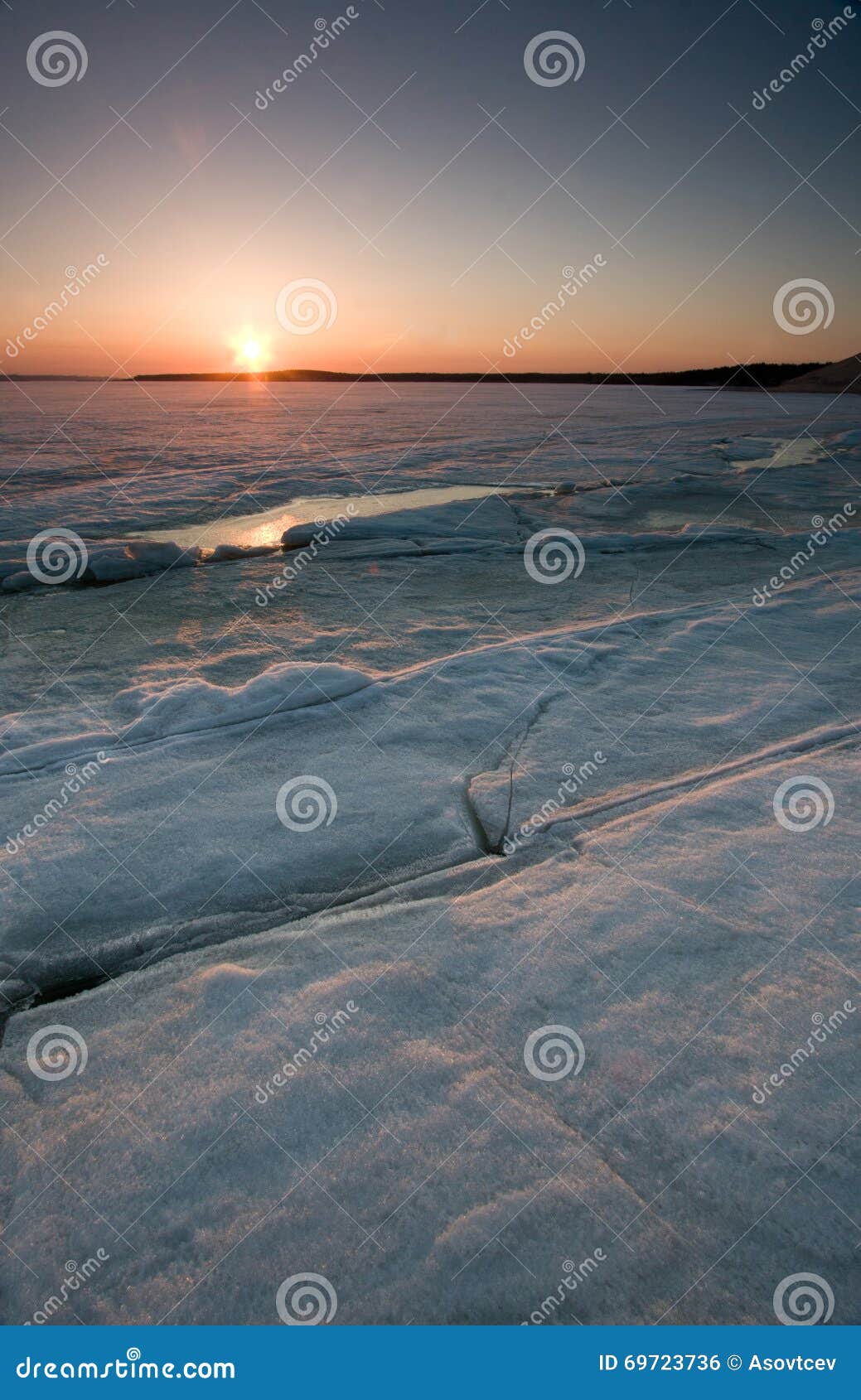 The River Ice in the Sunset Light Stock Photo - Image of outside, prime ...