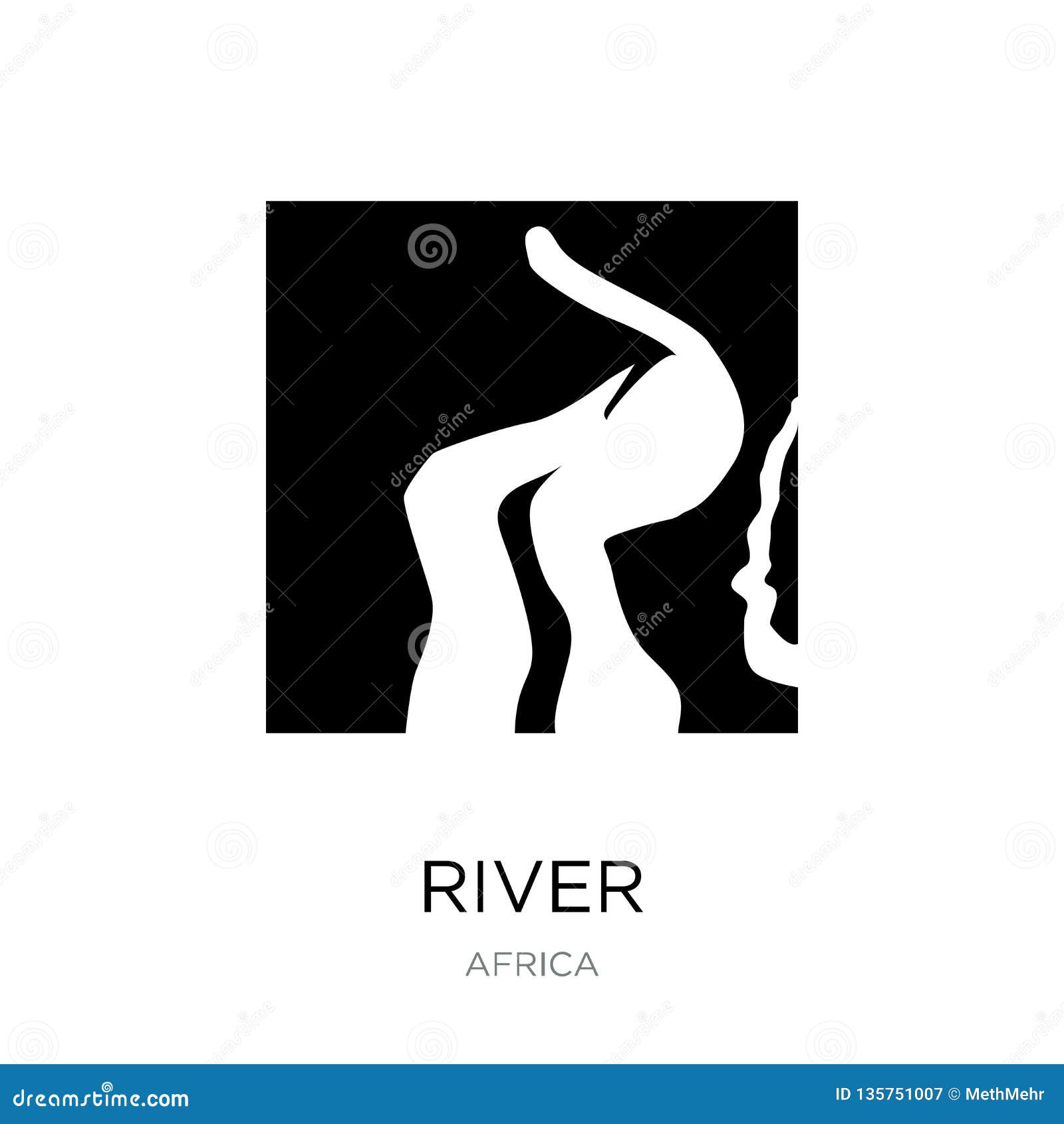 River Icon in Trendy Design Style. River Icon Isolated on White ...