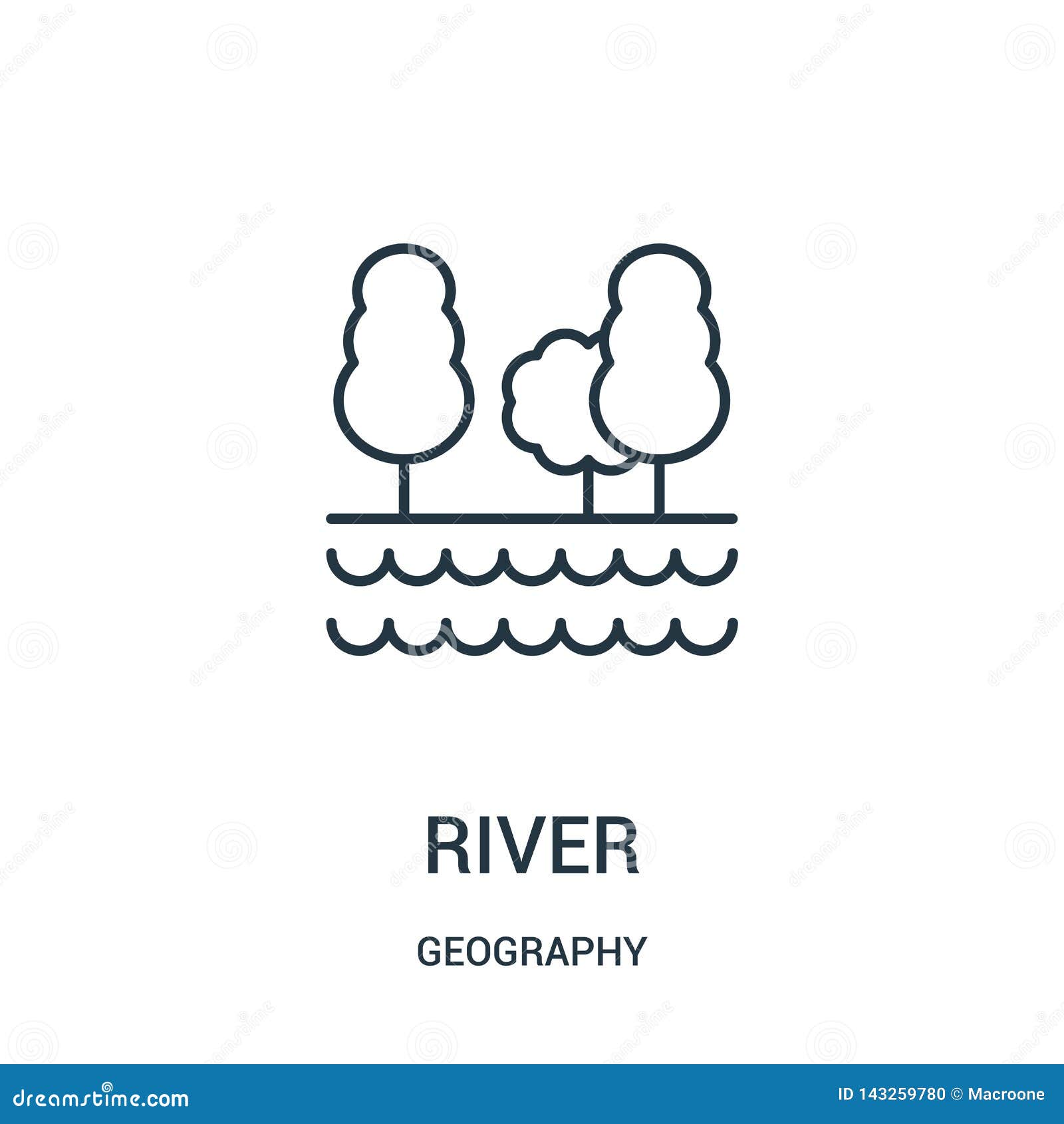 River Icon Vector from Geography Collection. Thin Line River Outline ...