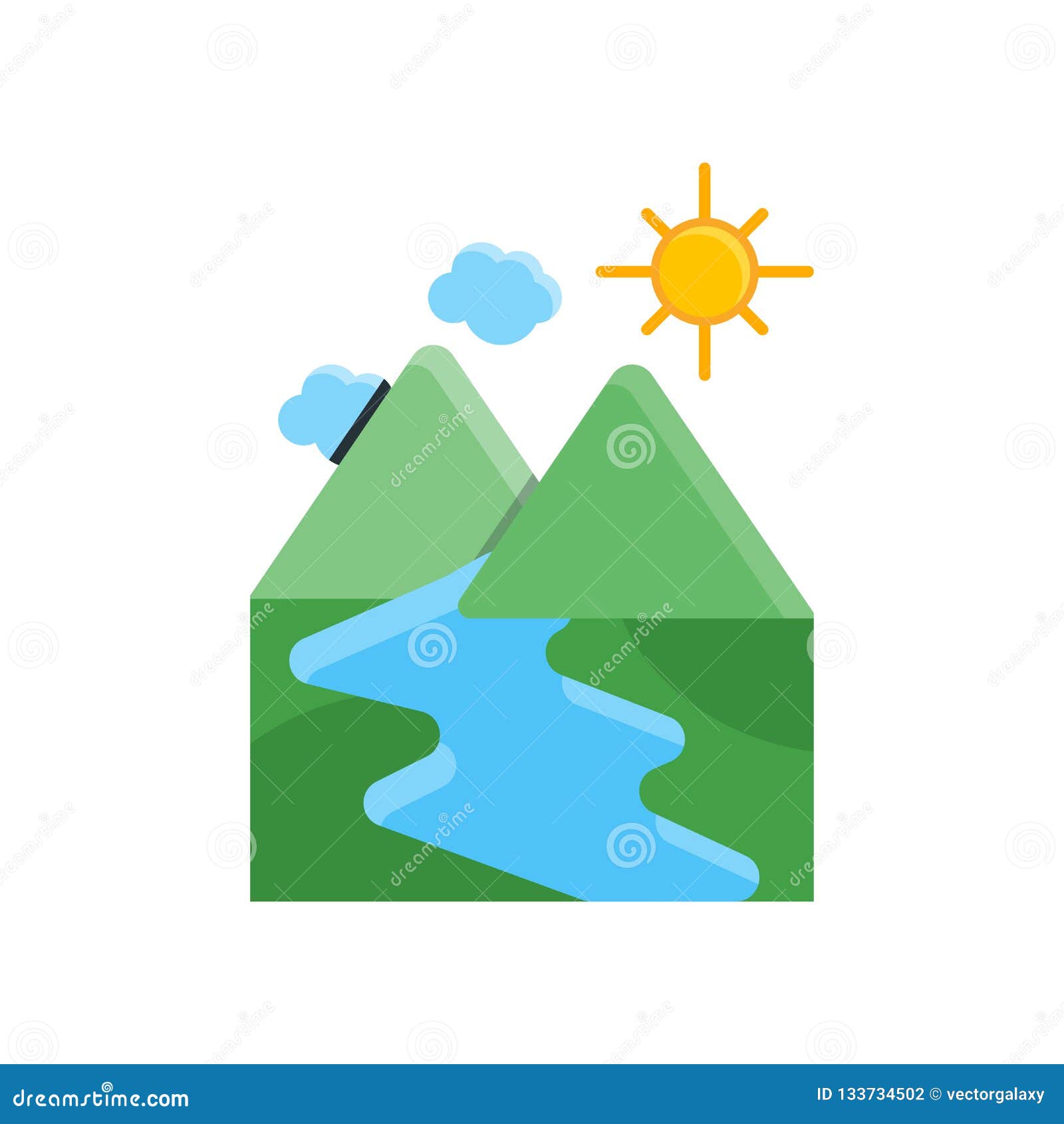 River Icon Vector Sign and Symbol Isolated on White Background Stock ...