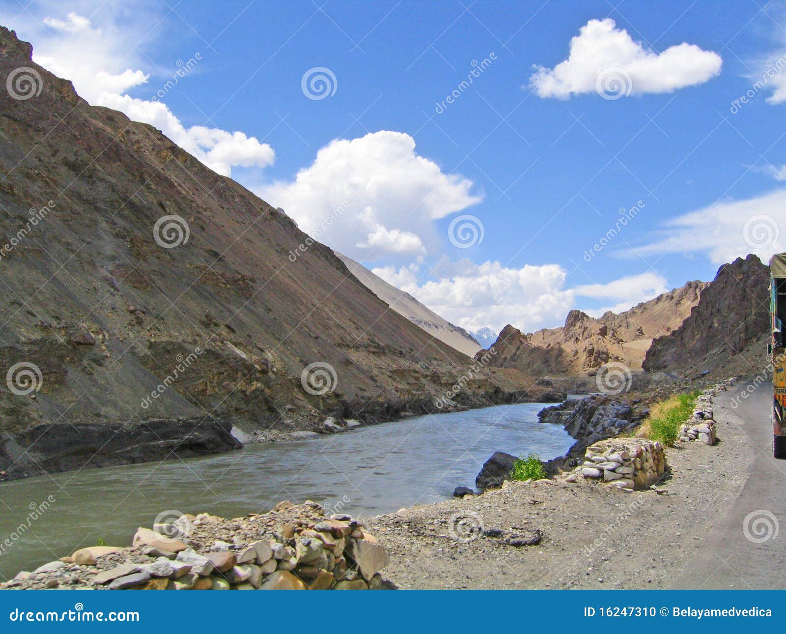 River Ind Valley, in Mountains of Ladakh Stock Photo - Image of flow ...
