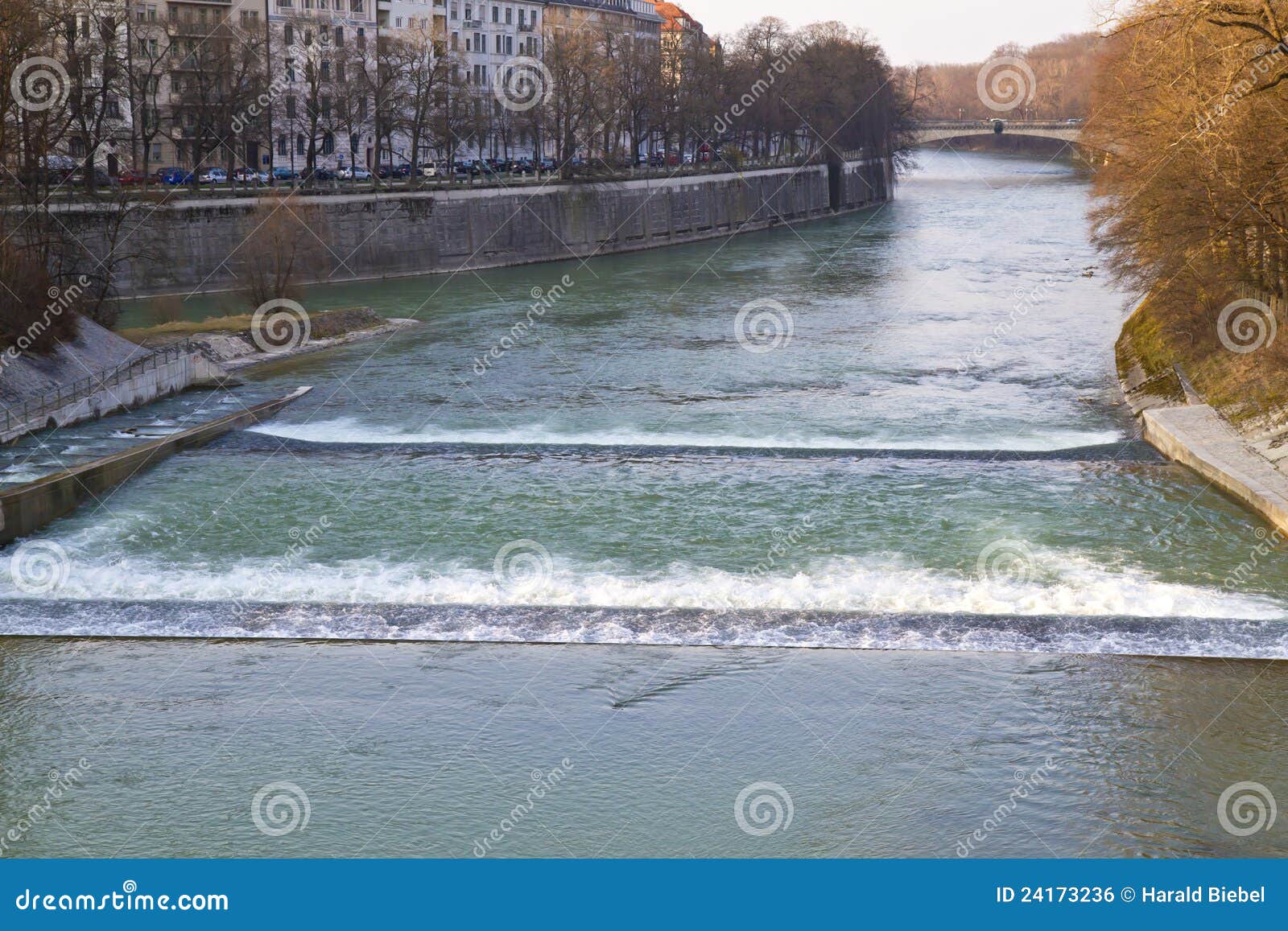 The River Isar Crossing Munich, Germany Stock Photo - Image of green ...