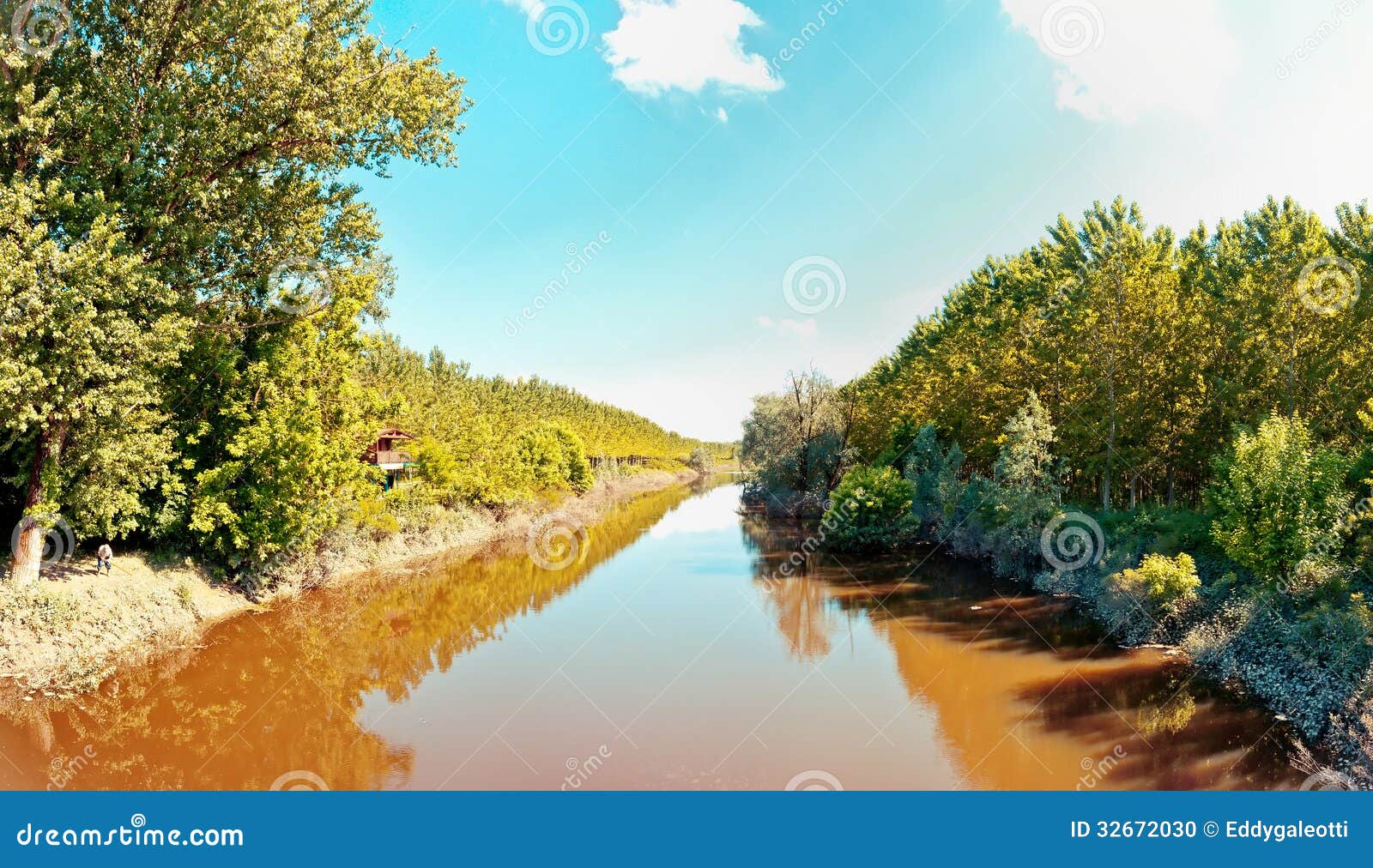 River in Italian Po Valley Running among Fields Stock Photo - Image of ...