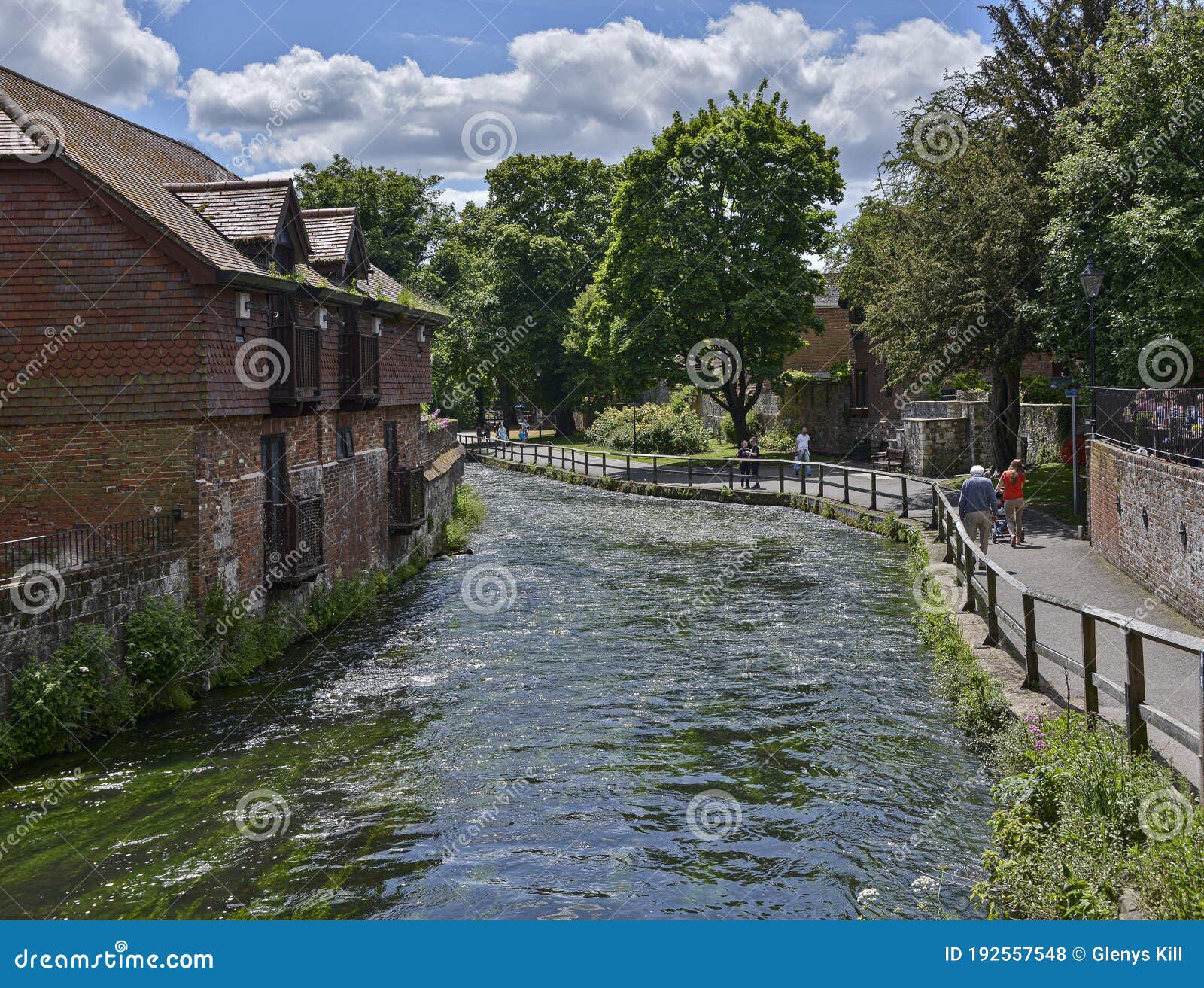 River Itchen in Winchester editorial stock photo. Image of england ...