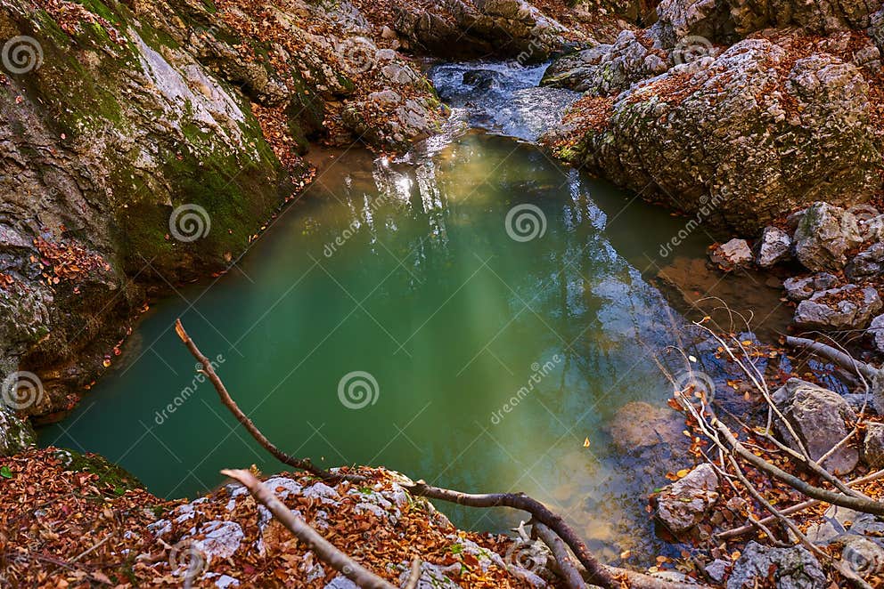 River from a Karst Spring in the Mountains Stock Photo - Image of ...