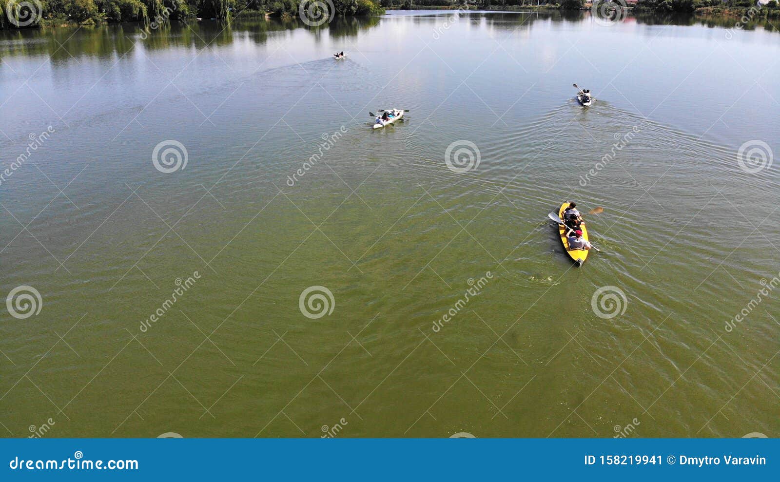 River Kayaking Top View from Drone. Stock Image - Image of lifestyle ...