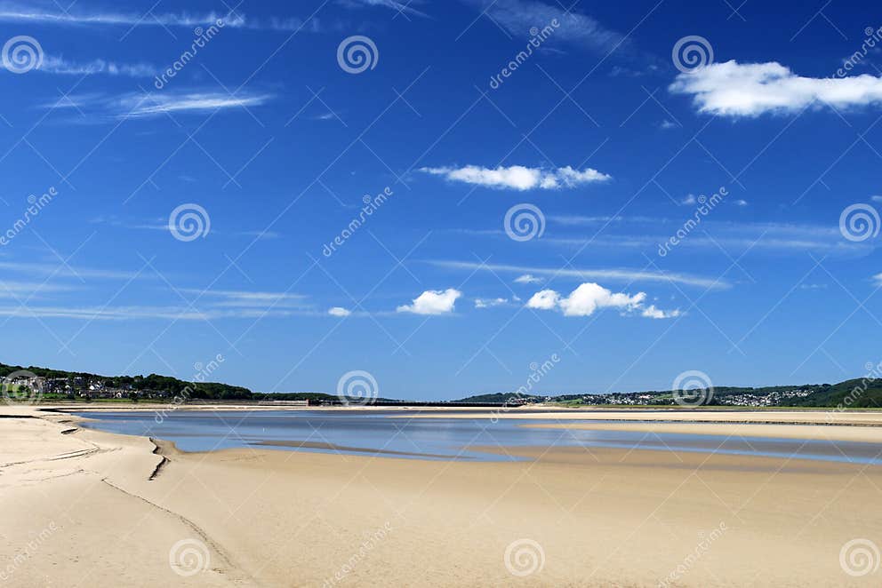 River Kent Estuary at Sandside, Cumbria Stock Photo - Image of summer ...