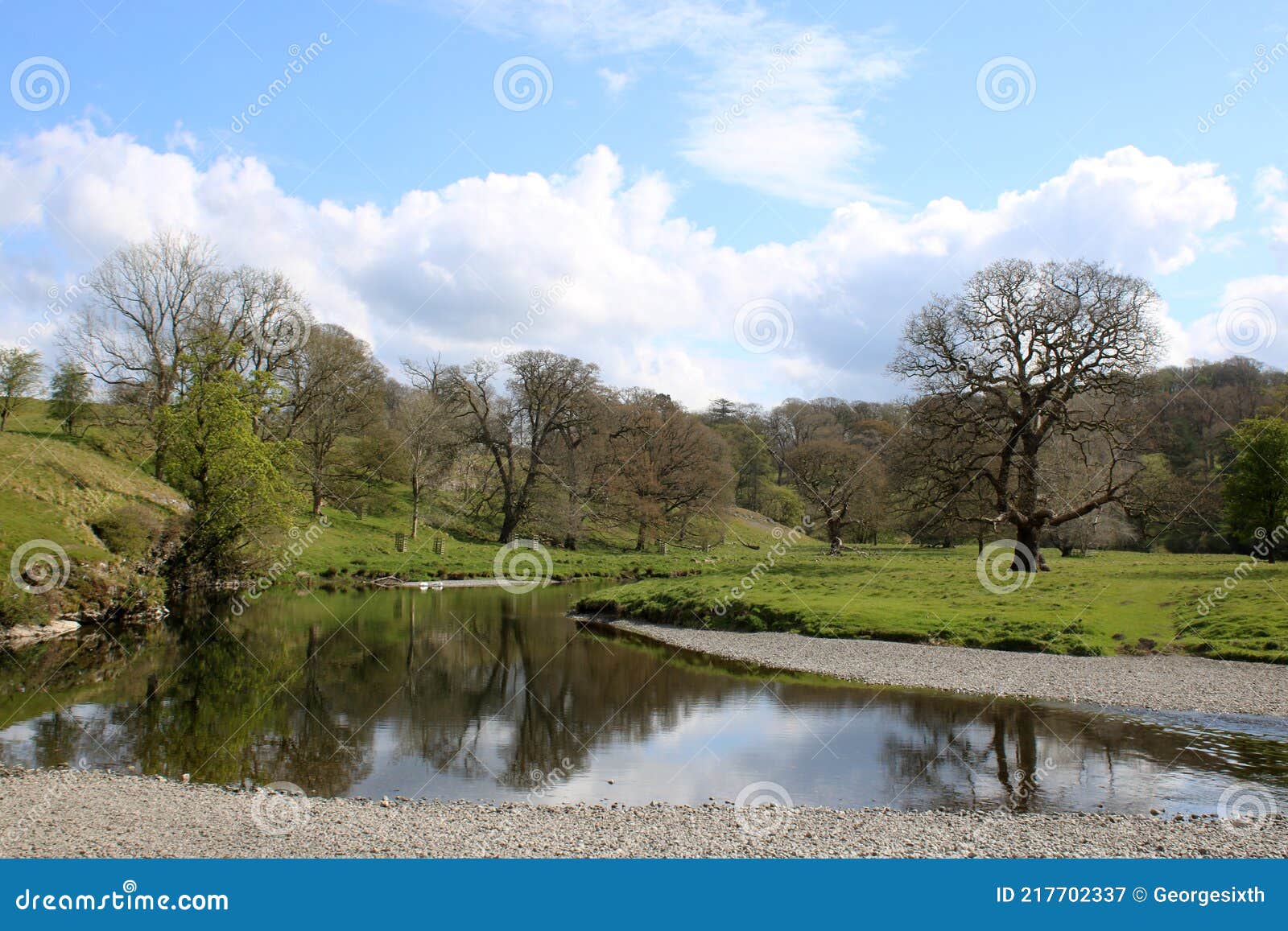 River Kent in Levens Hall Deer Park, Cumbria Stock Image - Image of ...
