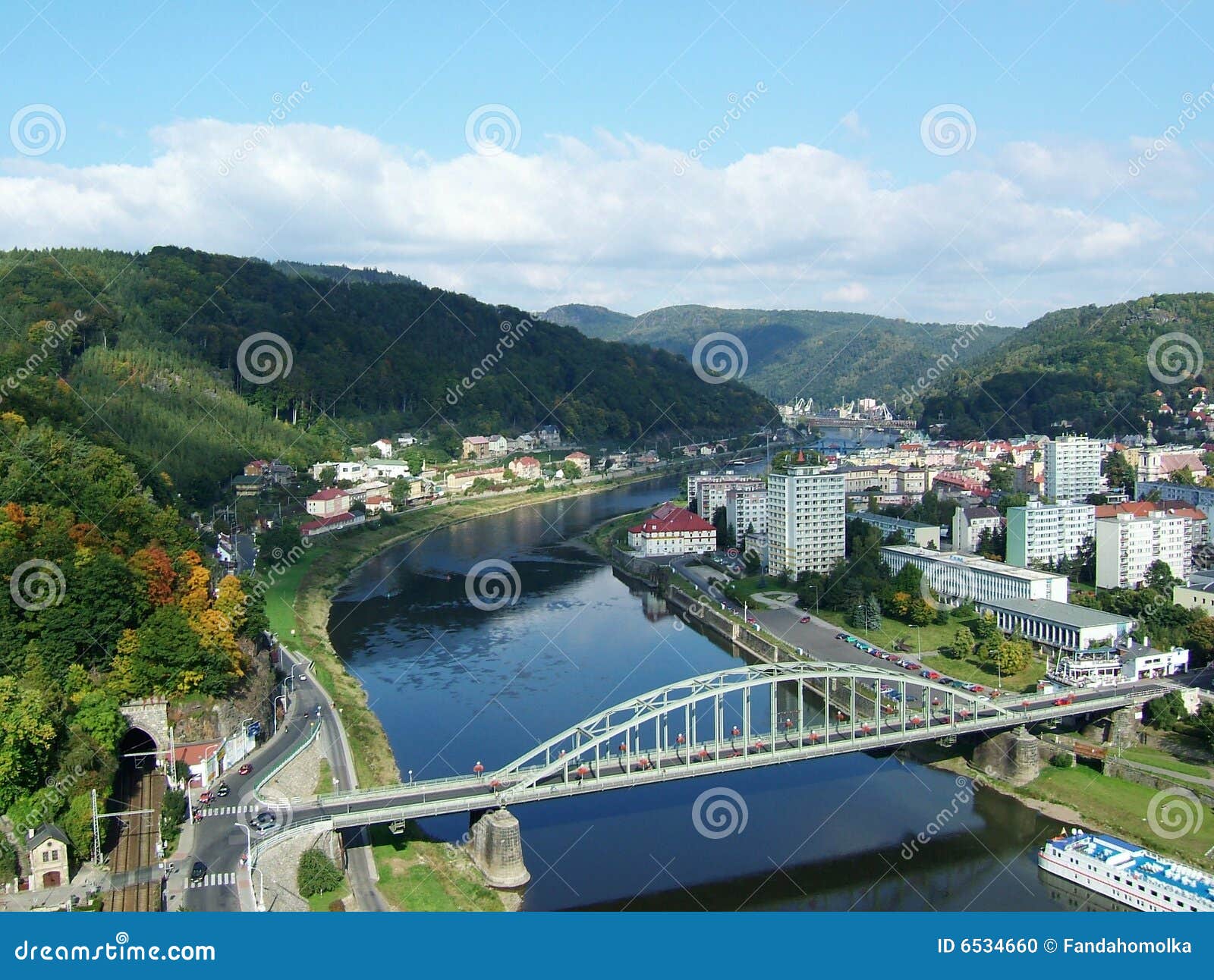 River Labe in Decin stock photo. Image of coloured, bank - 6534660