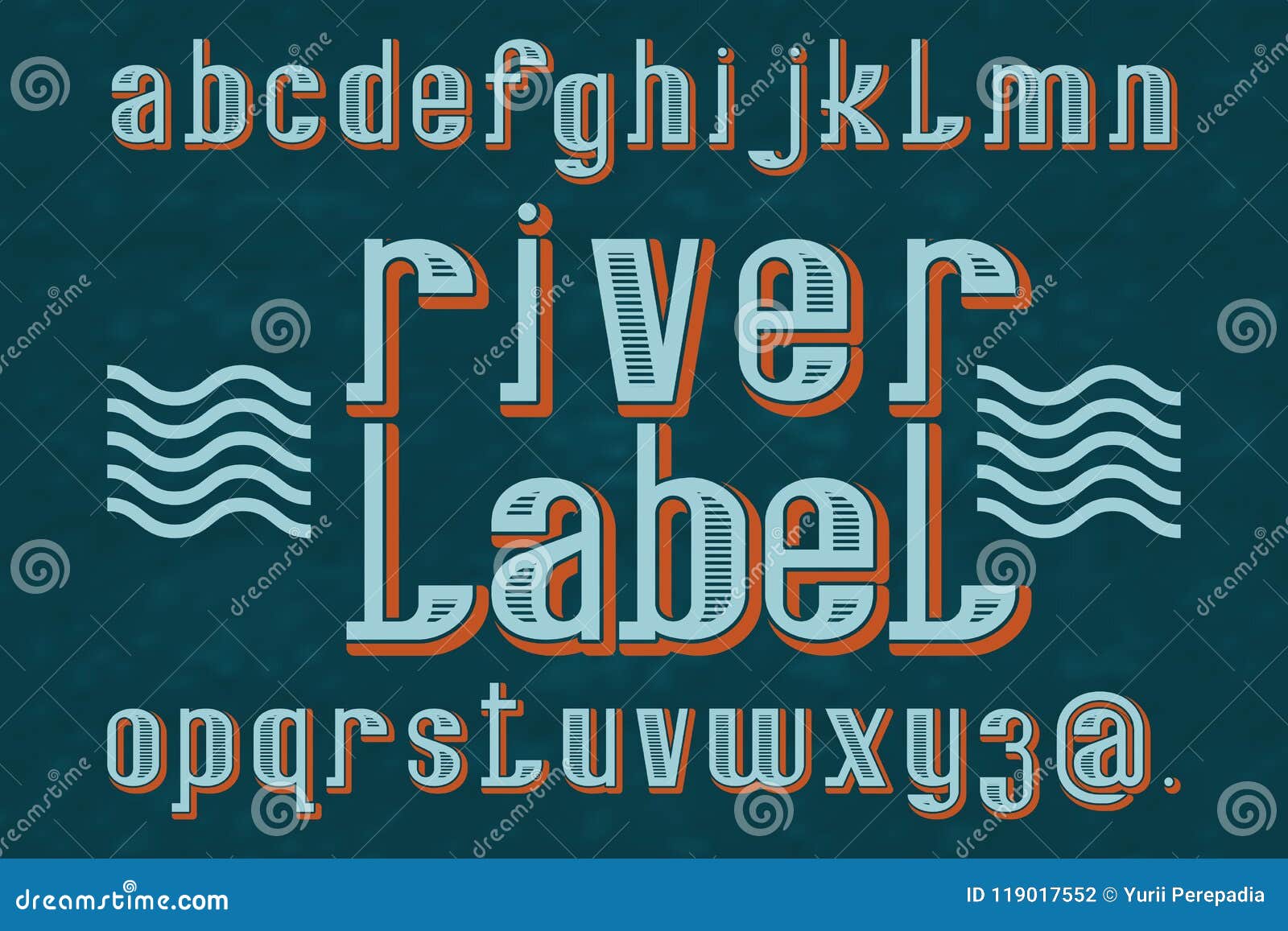 River Label Typeface. Retro Font Stock Vector - Illustration of ...