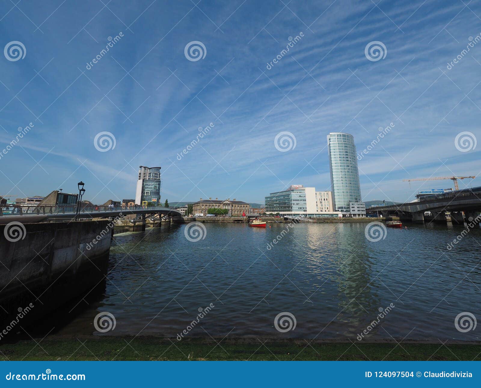 River Lagan in Belfast stock photo. Image of panoramic - 124097504