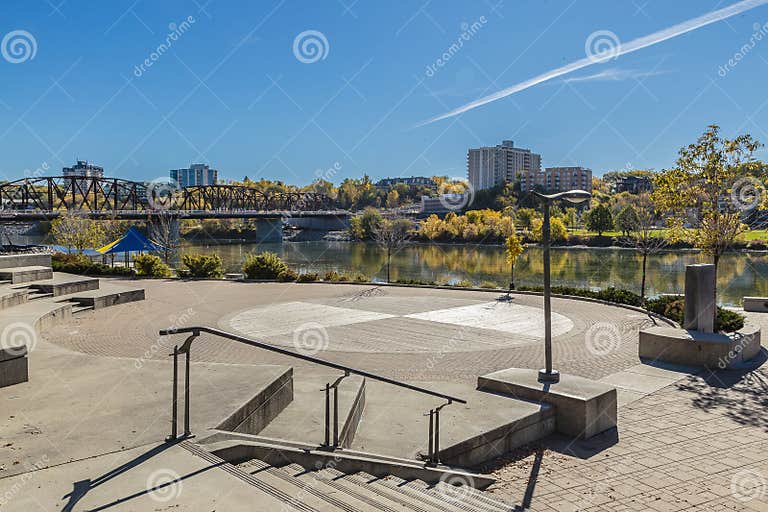 River Landing in Saskatoon, Saskatchewan, Canada Stock Photo - Image of ...