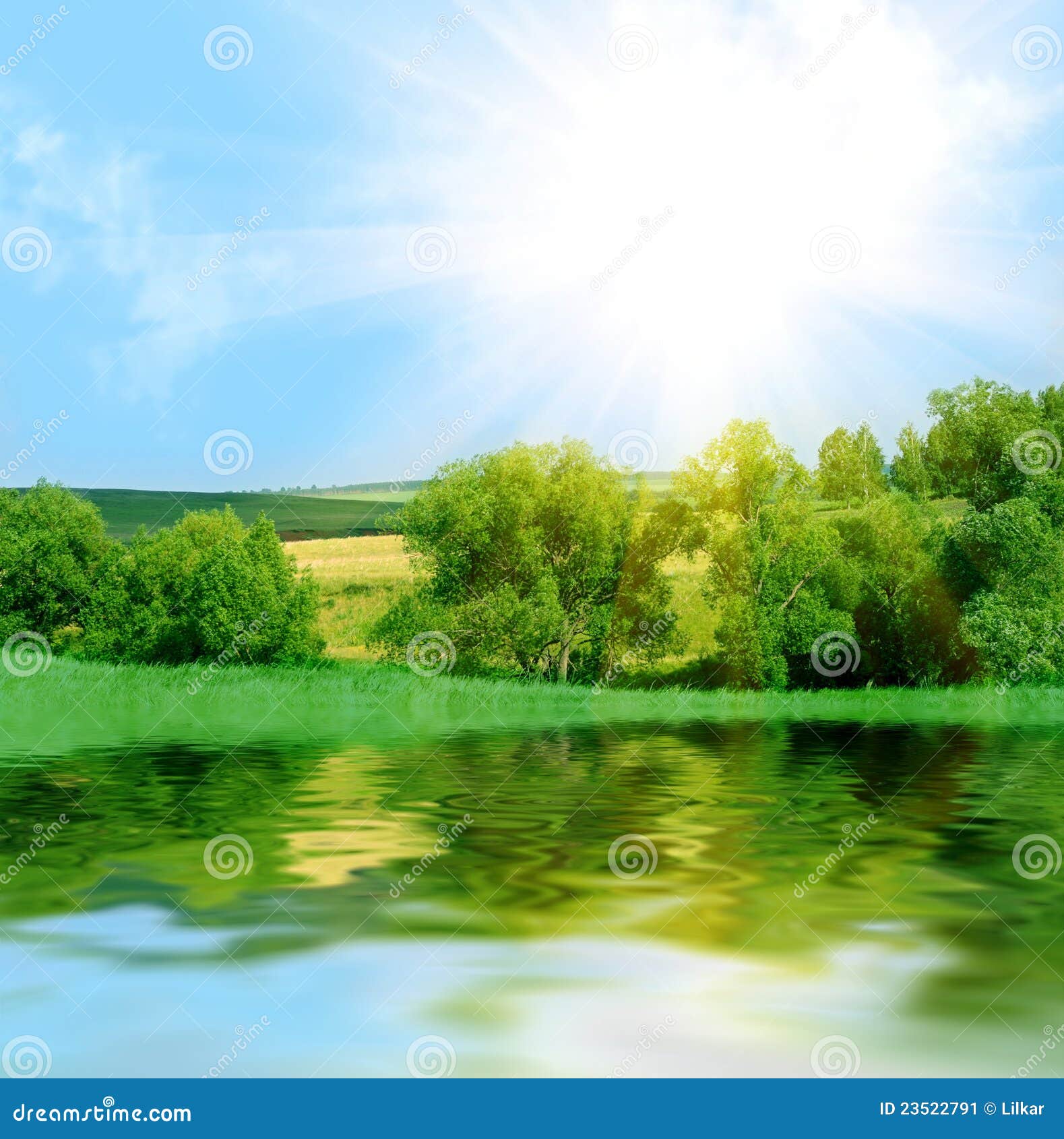 River landscape stock image. Image of blue, river, summer - 23522791