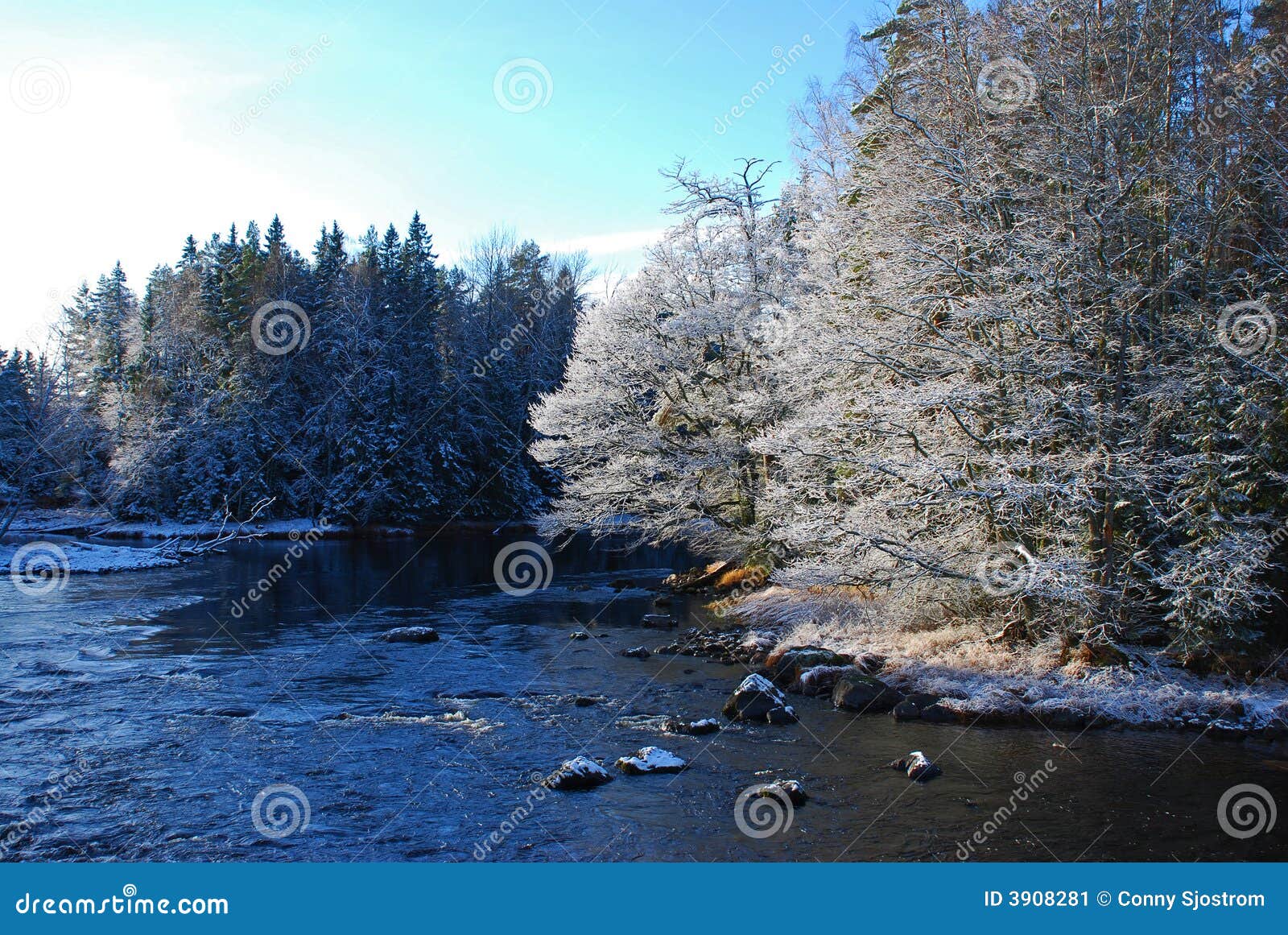 River Landscape in Winter stock image. Image of outdoors - 3908281