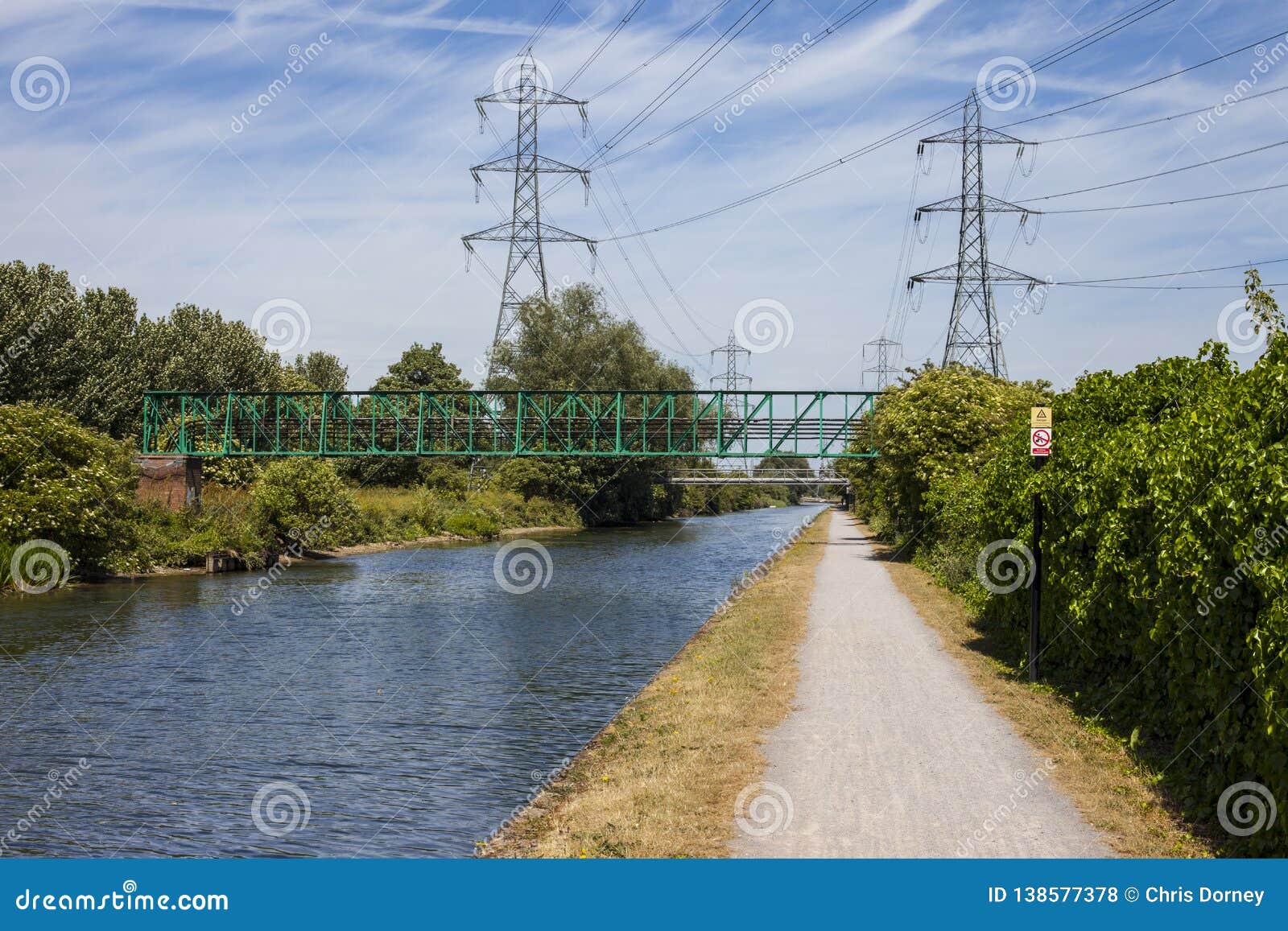 The River Lee in London stock photo. Image of pylon - 138577378
