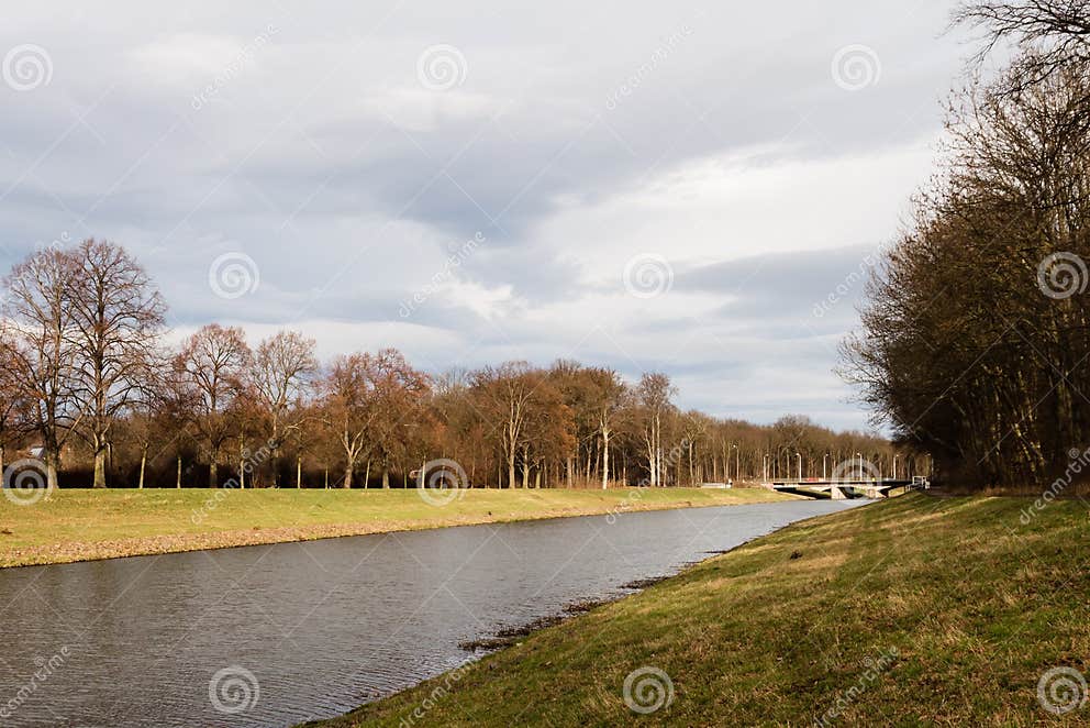 River in Leipzig, Germany stock image. Image of clouds - 37049181
