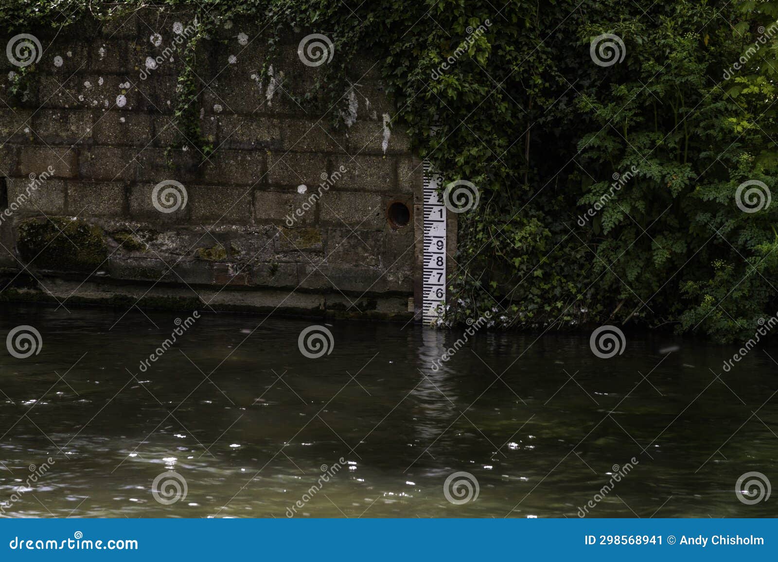River level gauge stock image. Image of vertical, instrument - 298568941