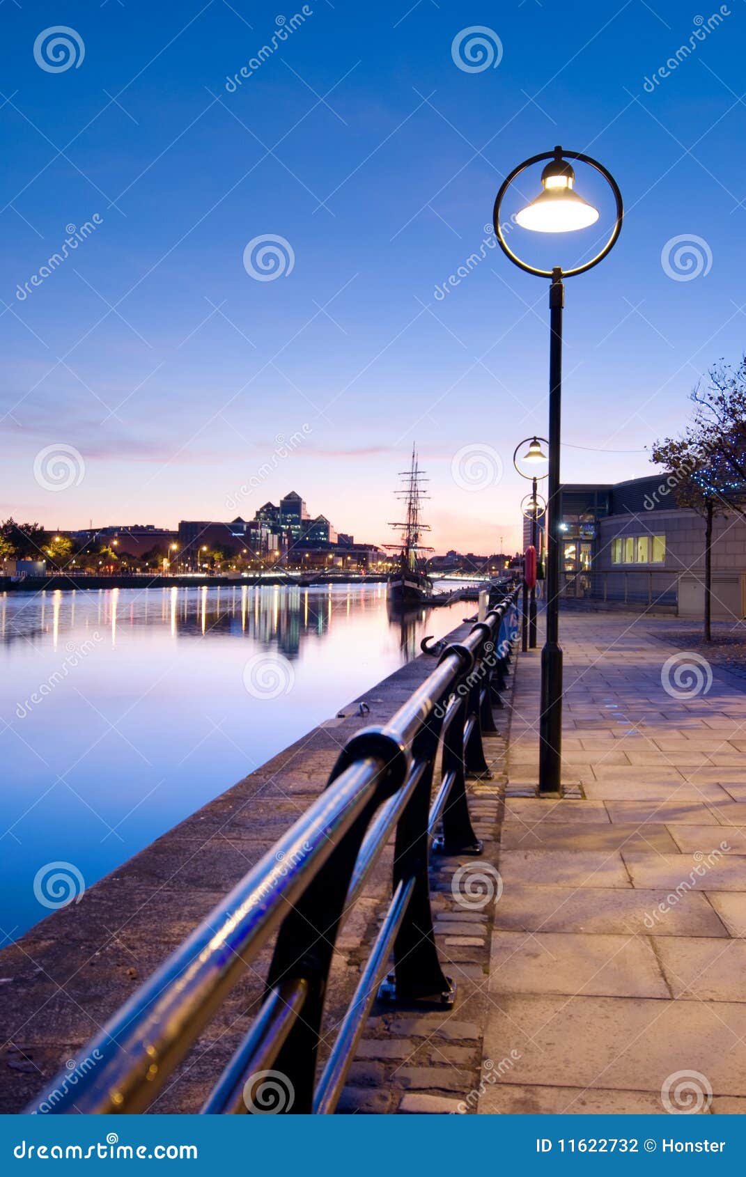 River Liffey by Night stock photo. Image of liffey, ifsc - 11622732