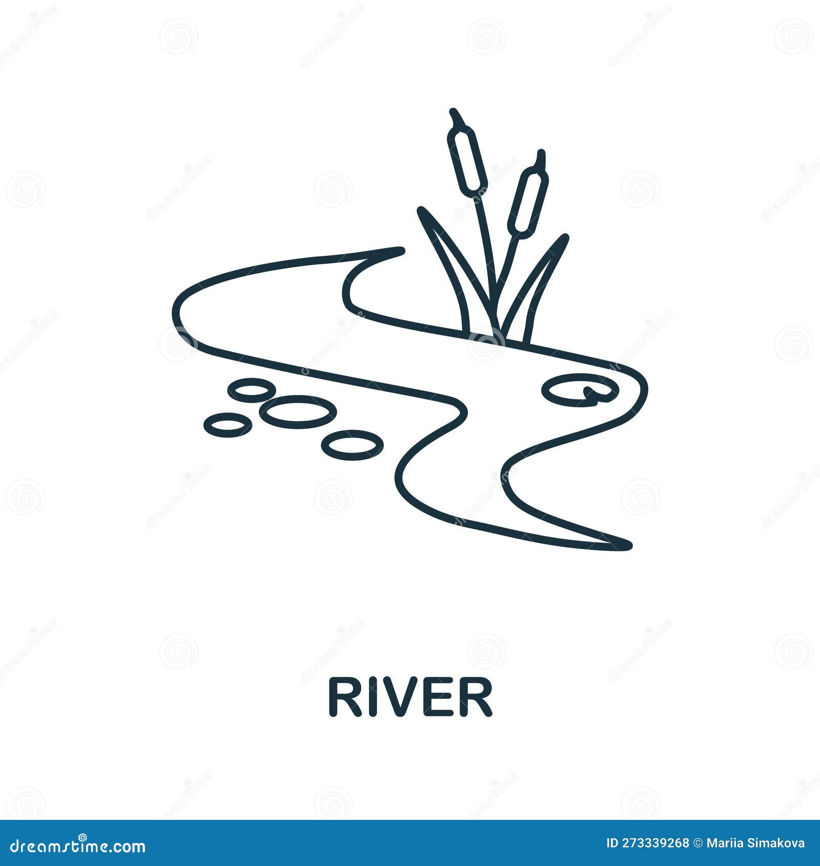 River Line Icon. Monochrome Simple River Outline Icon for Templates ...