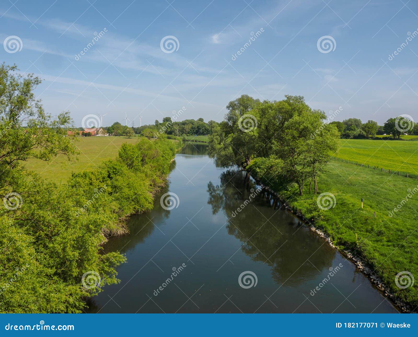 The river lippe in germany stock image. Image of schermbeck - 182177071