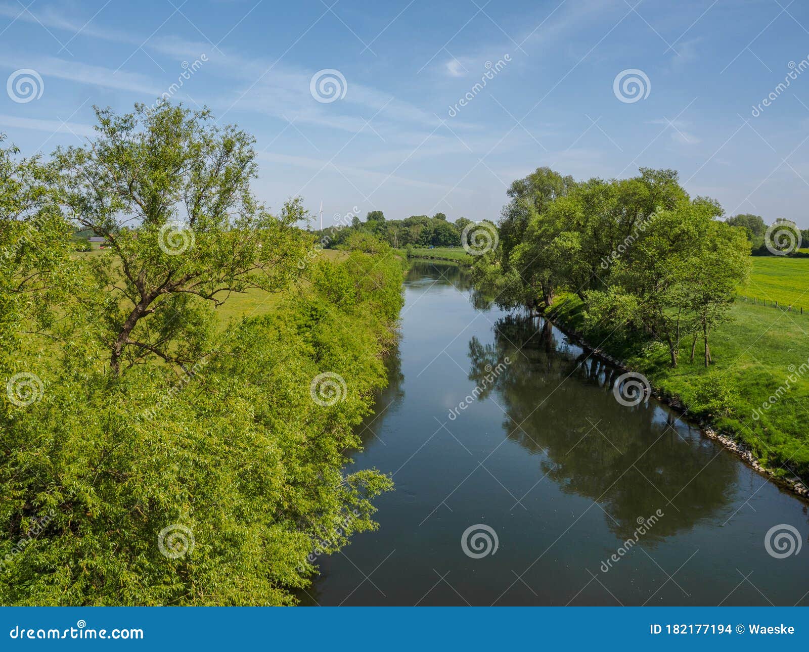 The river lippe in germany stock photo. Image of river - 182177194