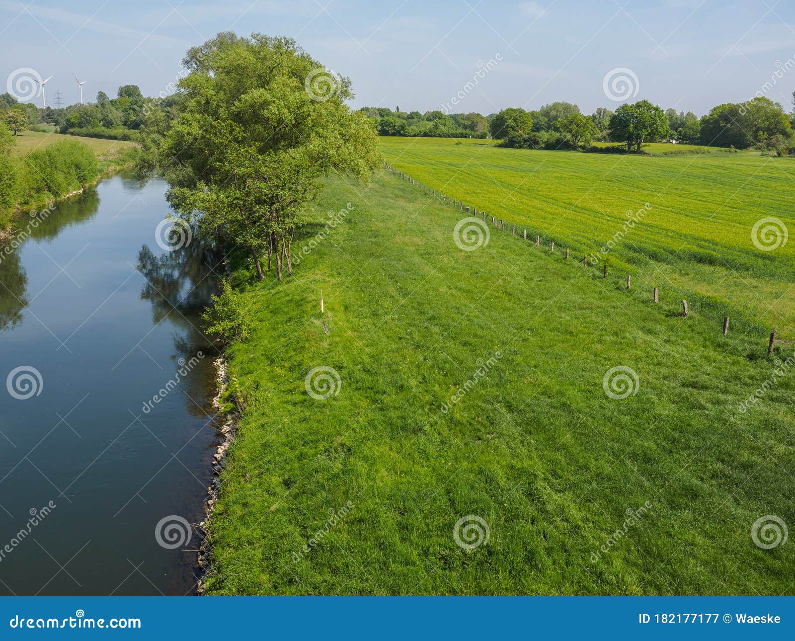 The river lippe in germany stock image. Image of shore - 182177177