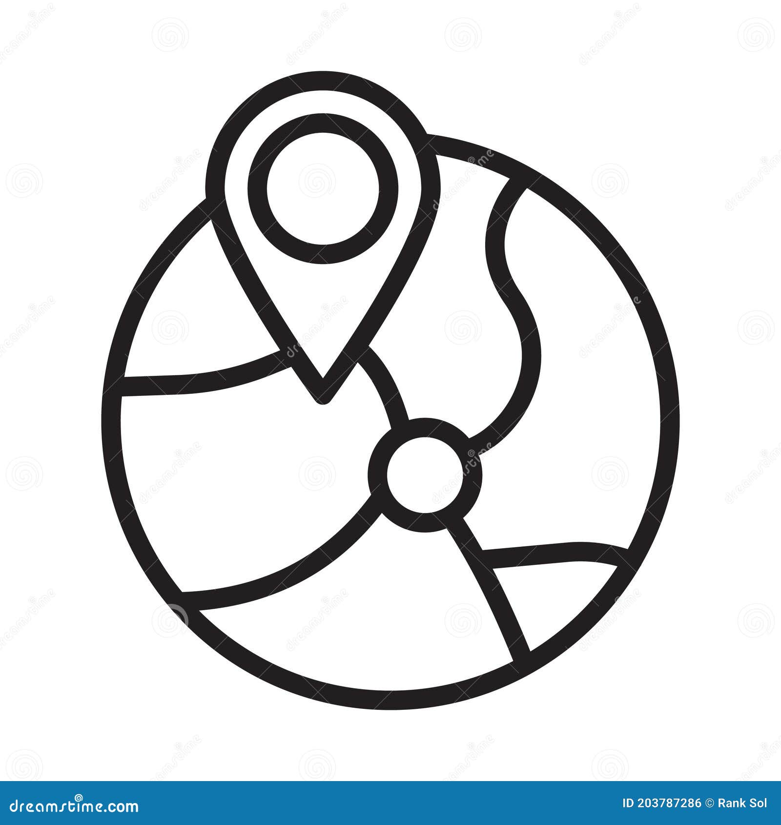 River Location, Location, Map, River Fully Editable Vector Icon Stock ...