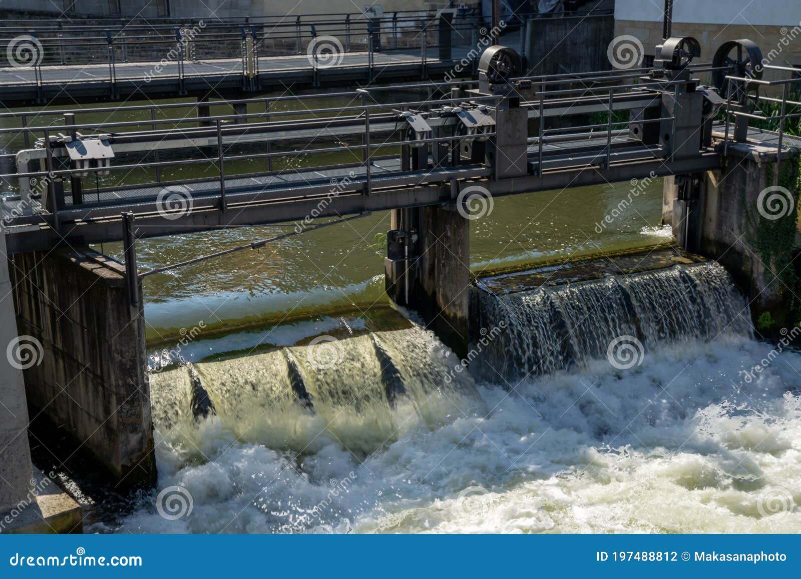 River Lock and Flood Gate on the Regnitz River in Bamberg Editorial ...