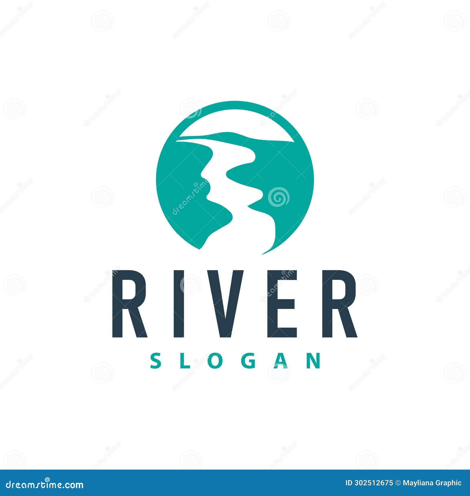 River Logo, Creeks, Simple Silhouette Inspiration Design River Flow ...