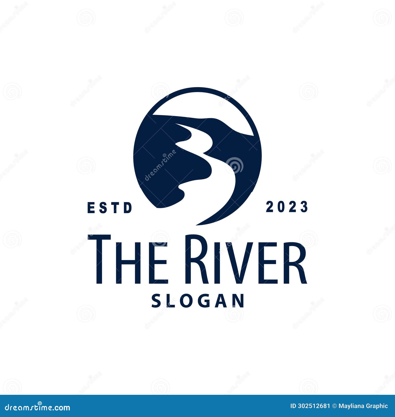 River Logo, Creeks, Simple Silhouette Inspiration Design River Flow ...