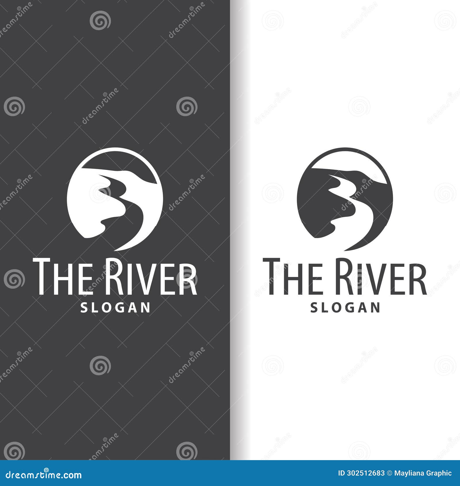 River Logo, Creeks, Simple Silhouette Inspiration Design River Flow ...
