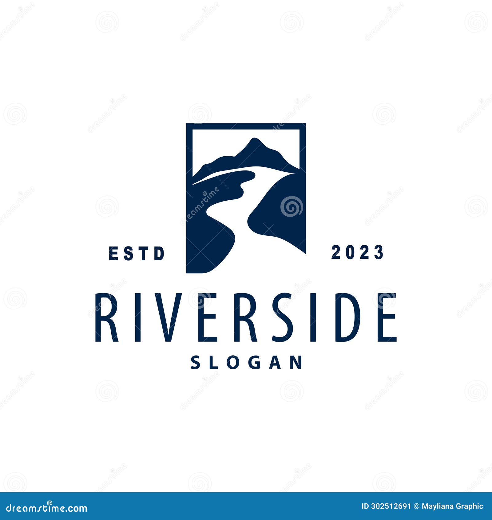 River Logo, Creeks, Simple Silhouette Inspiration Design River Flow ...