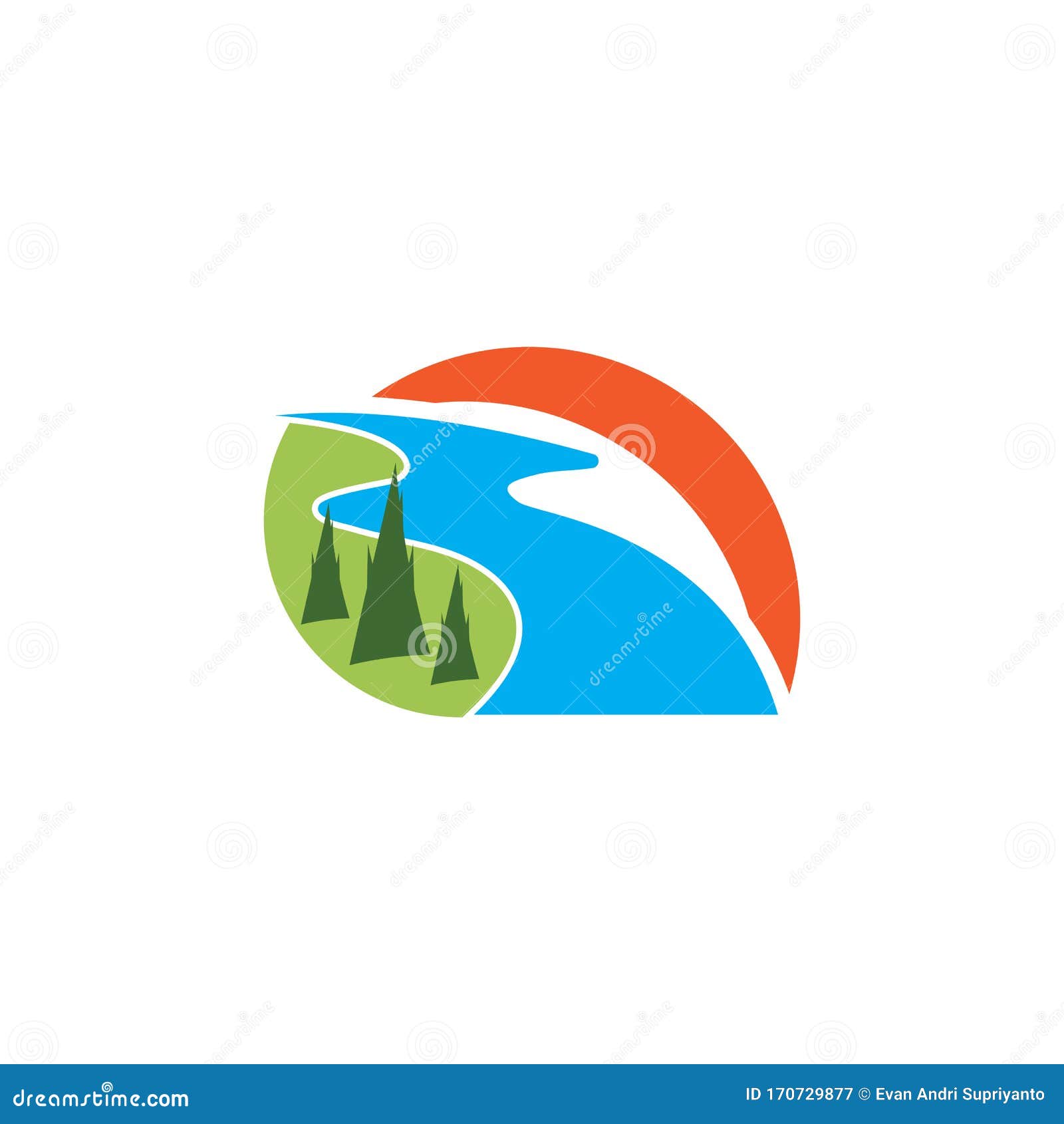 River Logo Template Vector Symbol Stock Vector - Illustration of travel ...