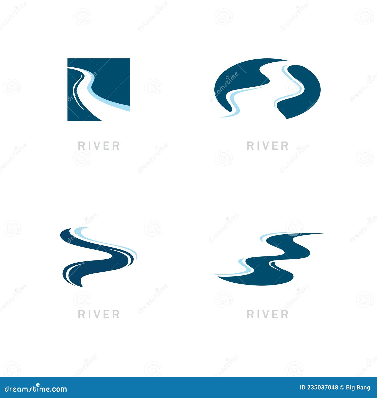 River Logo Vector Icon Illustration Design Stock Vector - Illustration ...