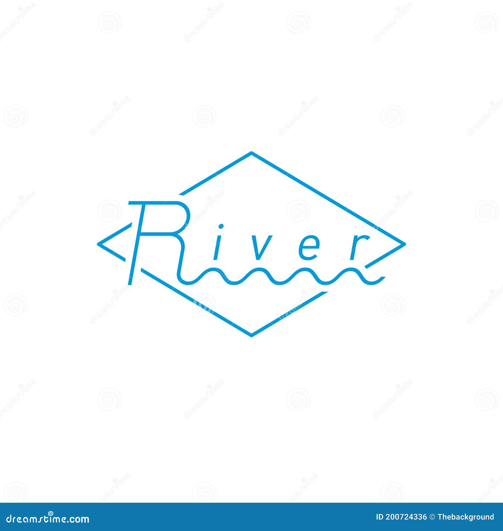 River - Logotype with Wave. Logo, Graphic Element, Symbol or Icon for ...
