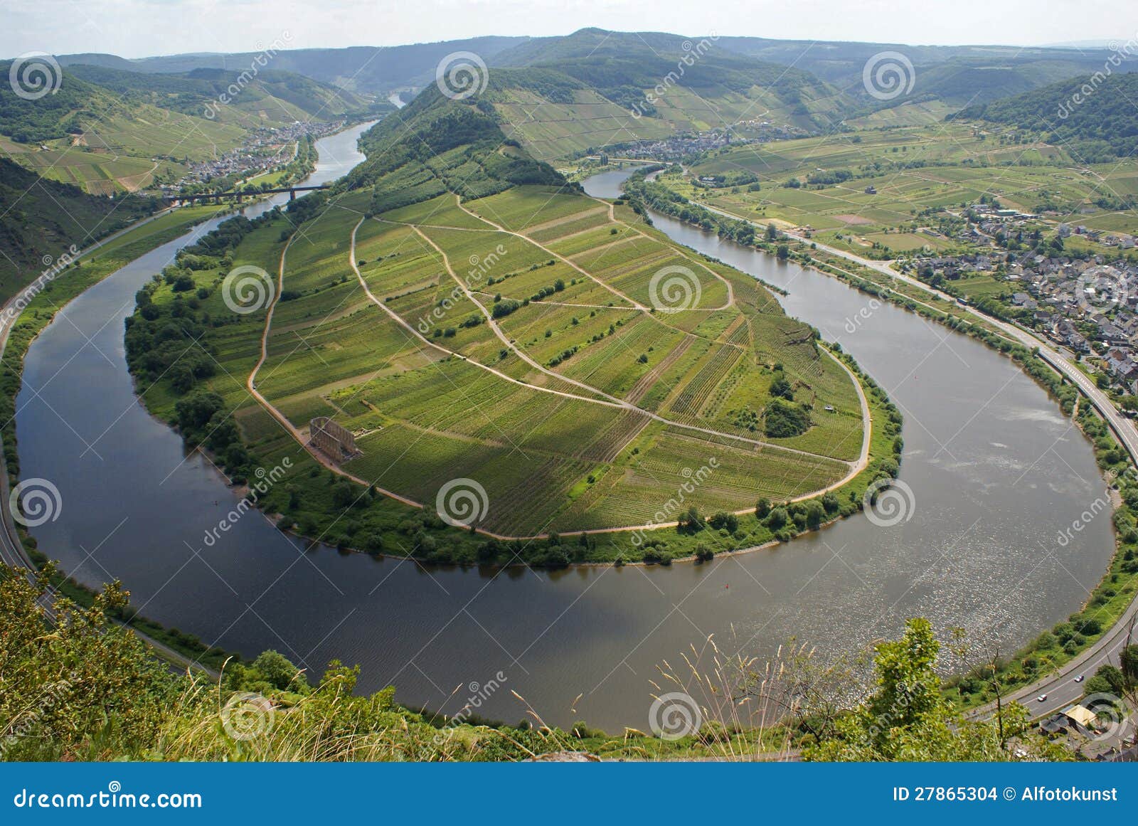 River Loop, Bremm, Germany, Europe Stock Photo - Image of mountains ...