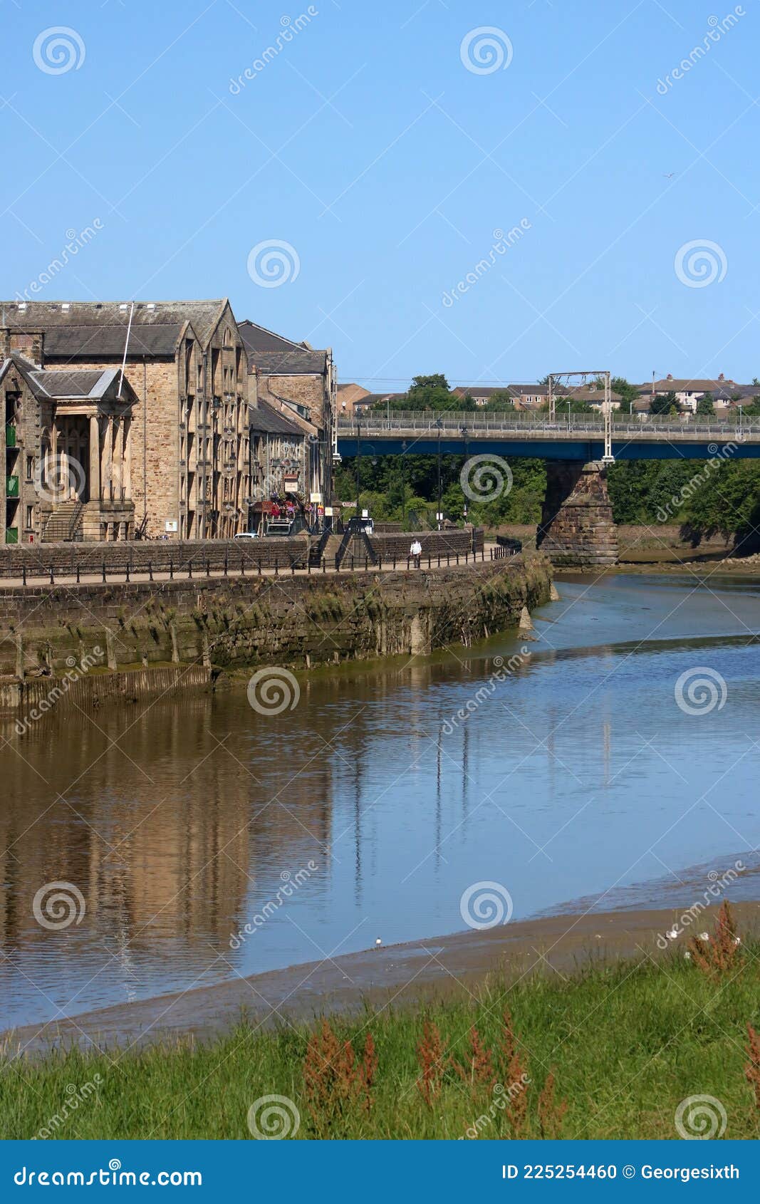 River Lune and St George`s Quay, Lancaster, UK Stock Photo - Image of ...
